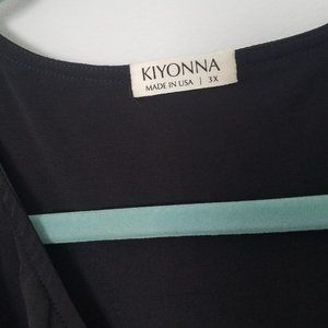 Kiyonna | Dresses | New Kiyonna Maritime Black Ruffle Wrap Maxi Dress ...